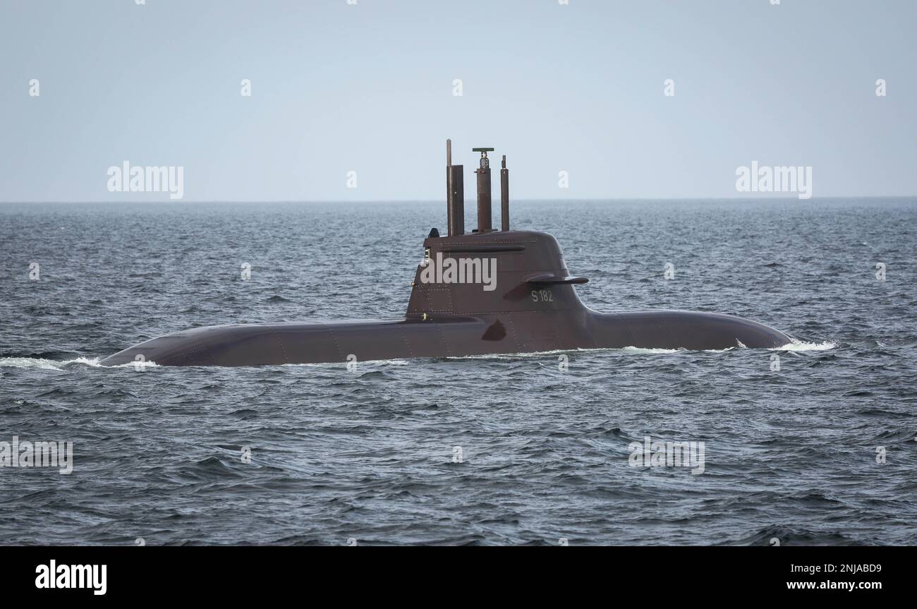 21 February 2023, Schleswig-Holstein, Eckernförde: The German Navy's ...
