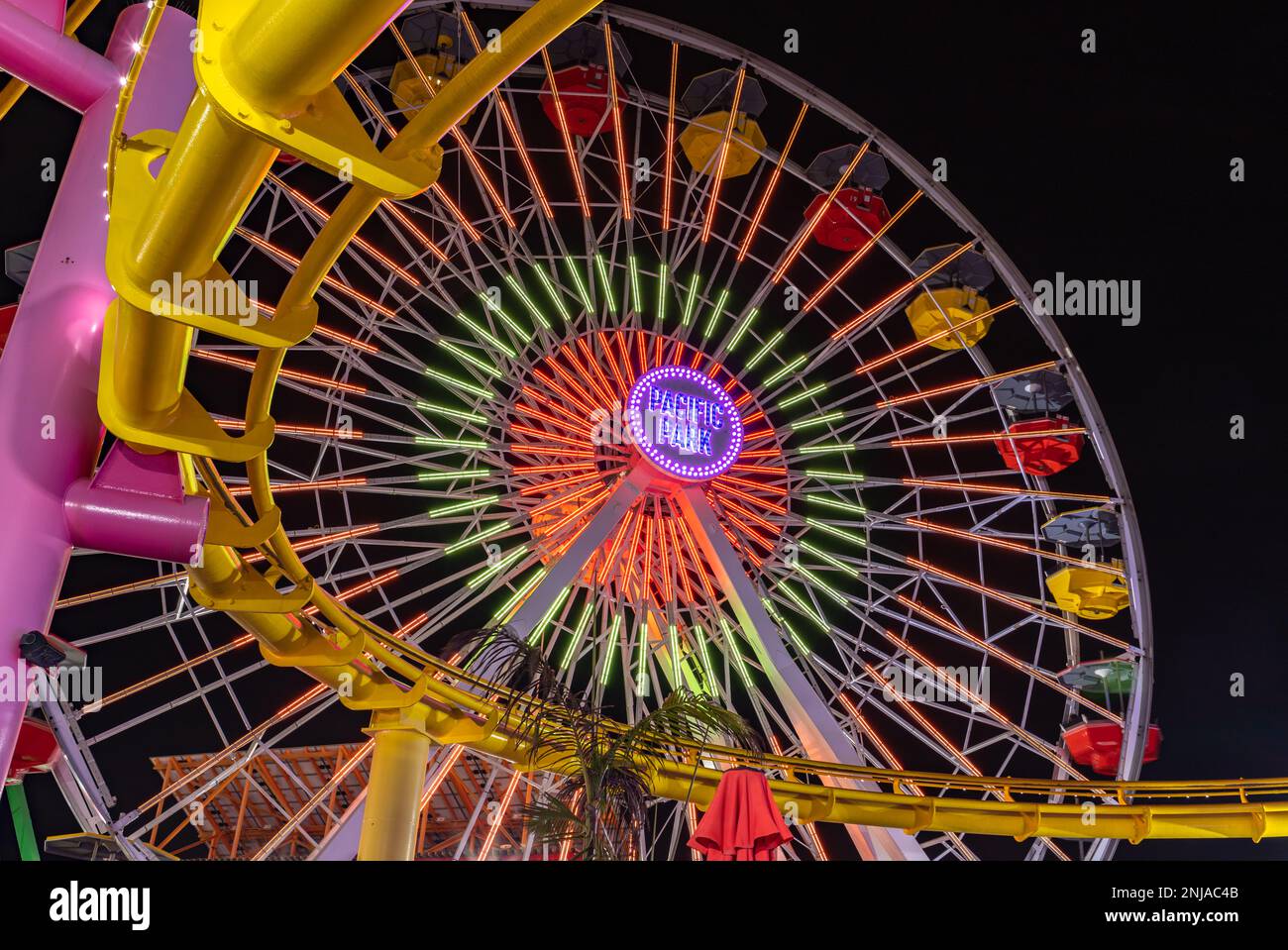 A picture of the colorful Pacific Wheel, on the Santa Monica Pier, at ...
