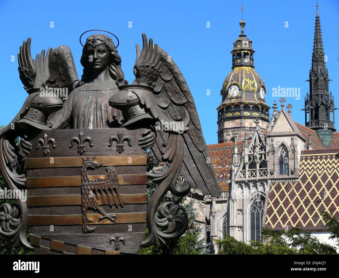 Statue of Košice's coat of arms, the first municipal coat of arms in ...