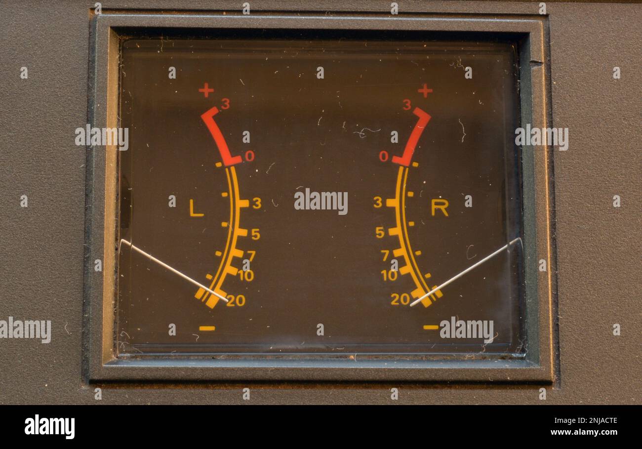 Retro display for left and right speaker Stock Photo - Alamy