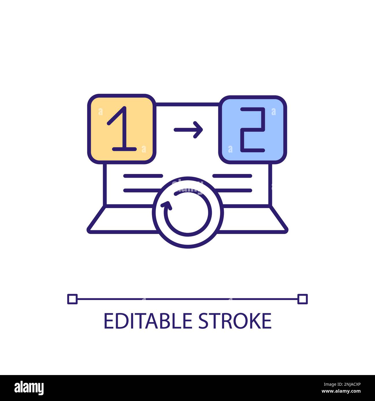 Upgrade computer software to actual version RGB color icon Stock Vector ...