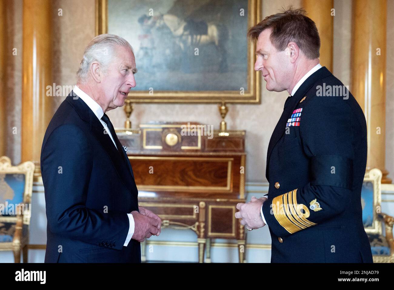 CORRECTS DATE TO SEPT. 17 King Charles III greets Admiral Sir Ben Key ...