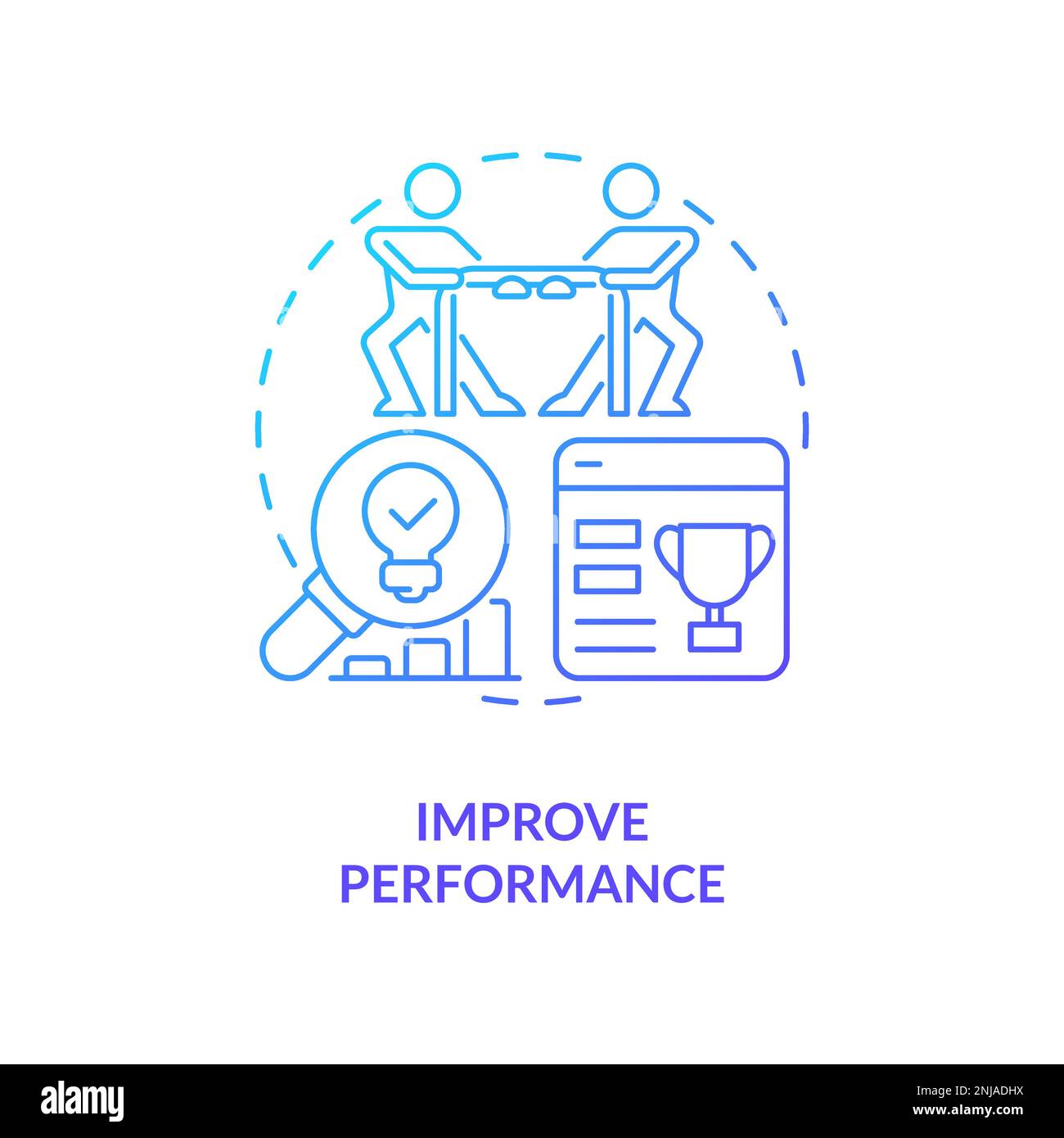 Improve performance blue gradient concept icon Stock Vector Image & Art - Alamy