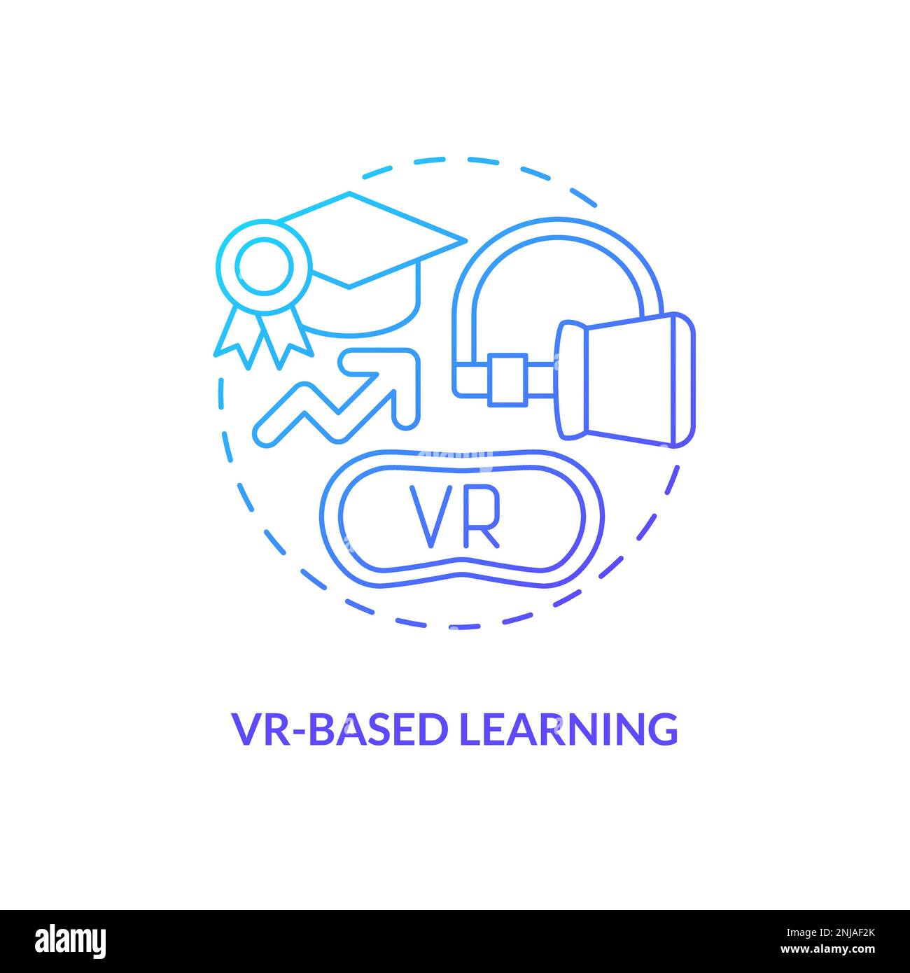 VR based learning blue gradient concept icon Stock Vector Image & Art - Alamy