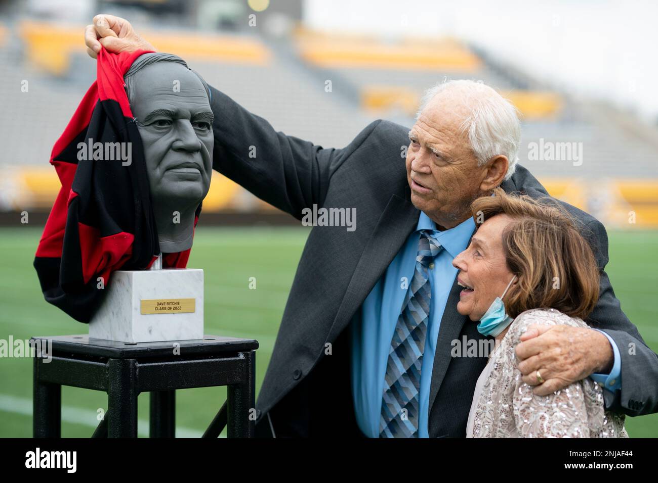 Canadian Football Hall of Fame inductee Dave Ritchie, accompanied by ...