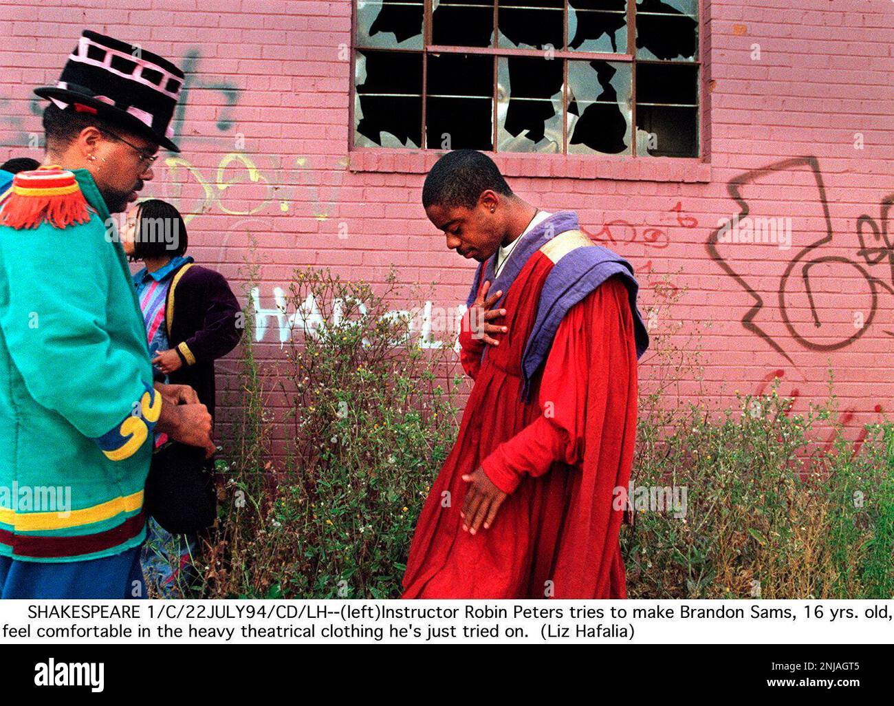 DRAMA INSTRUCTOR ROBIN PETERS WITH BRANDON SAMS, CHECKING OUT ...