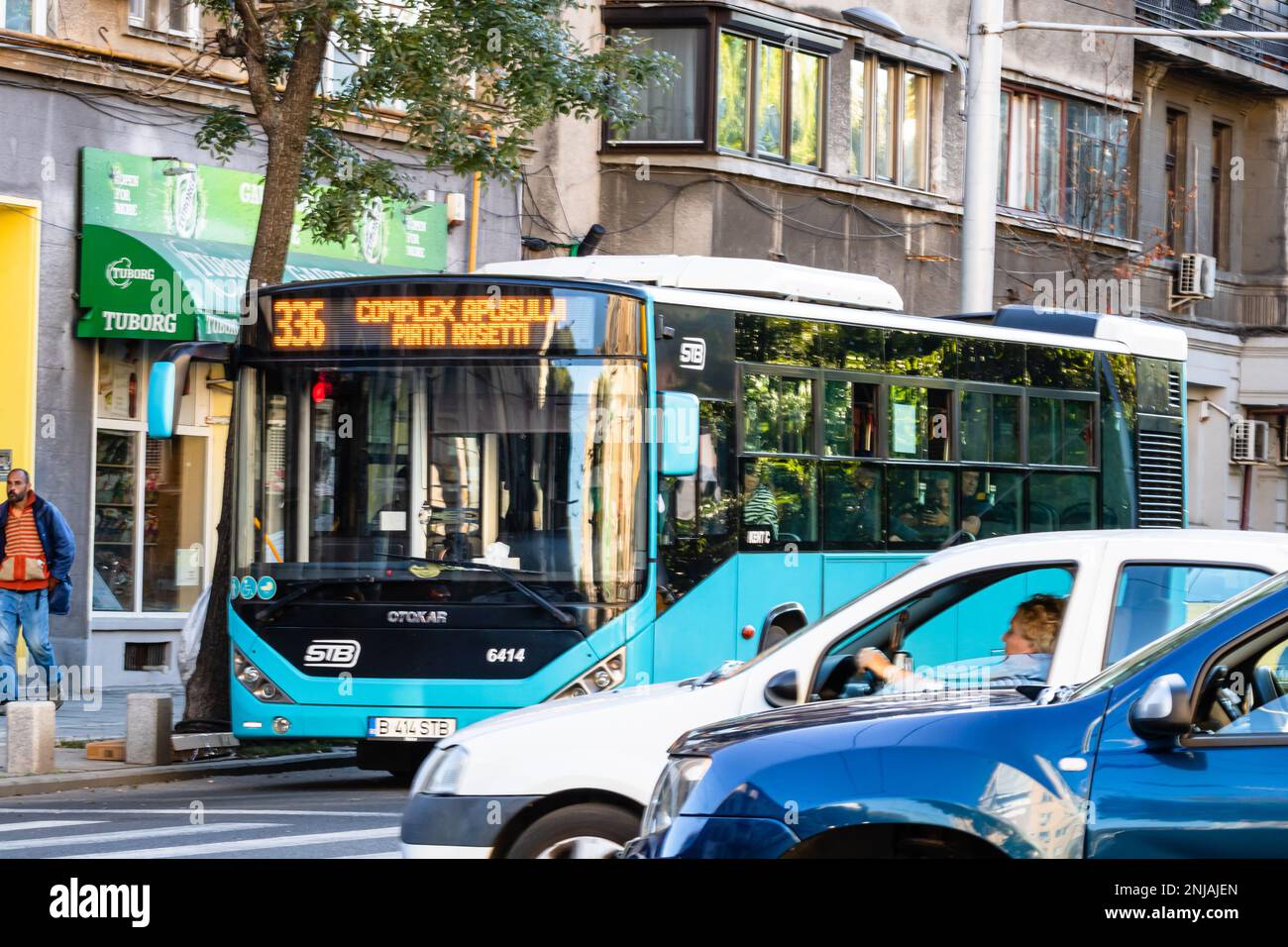 Bus in traffic. STB public transport Bucharest, Romania, 2022 Stock ...