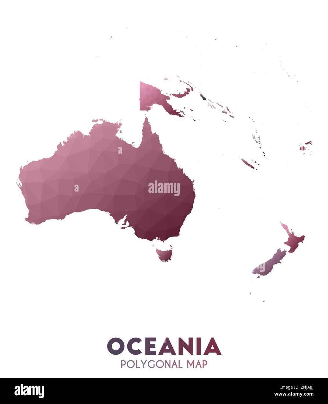 Oceania Map. Admirable low poly style continent map. Alluring vector ...