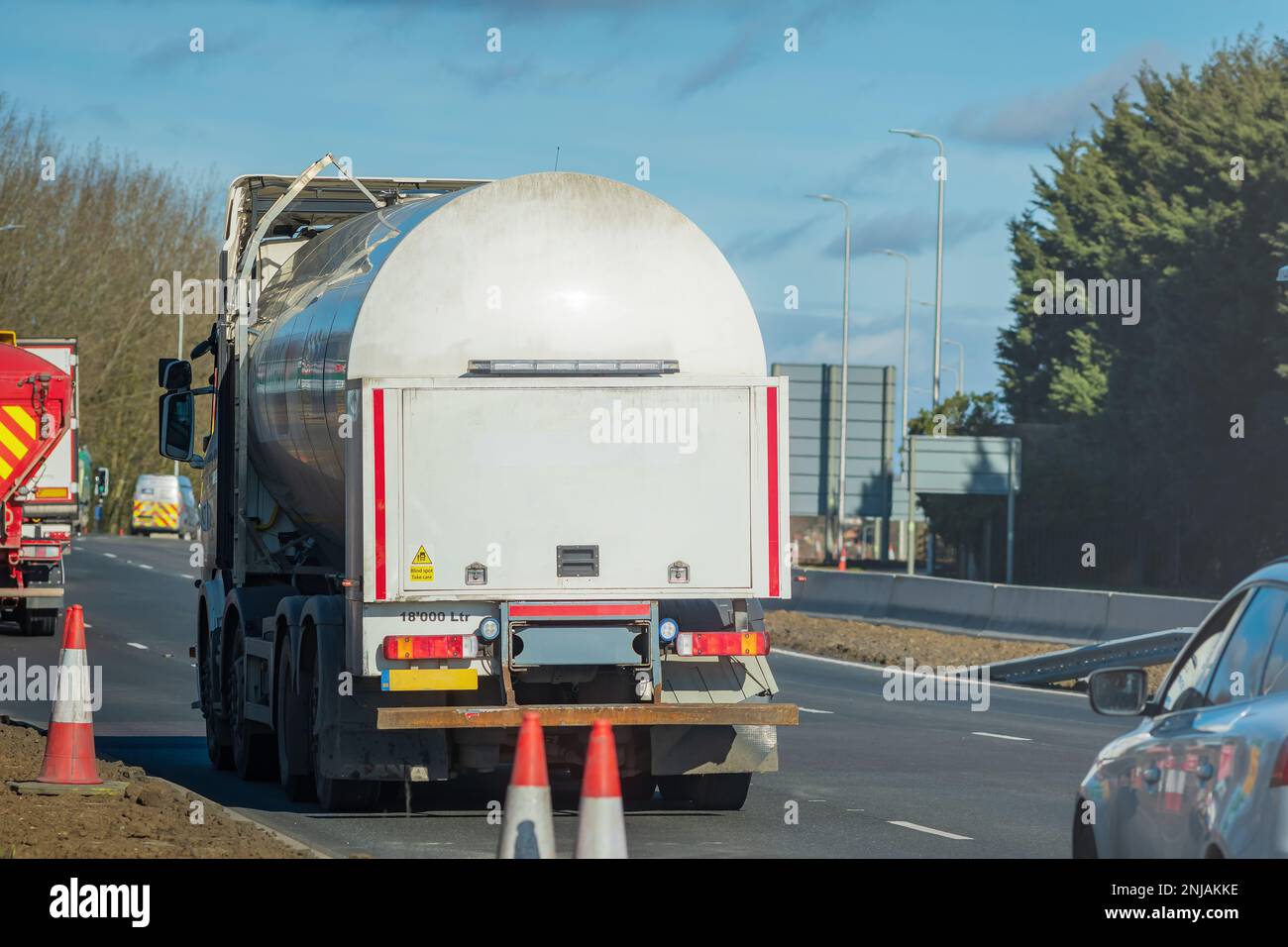 HGV tanker truck traveling on motorway in England UK Stock Photo - Alamy