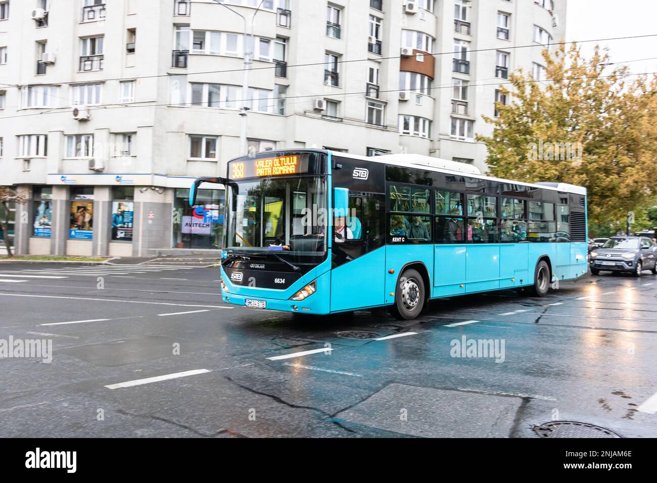 Bus in traffic. STB public transport Bucharest, Romania, 2022 Stock ...