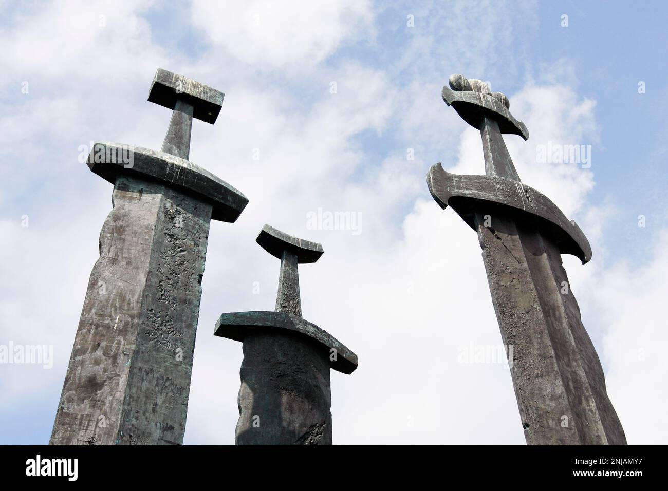STAVANGER, NORWAY ON JULY 03, 2010. The Three Swords Monument. Art ...