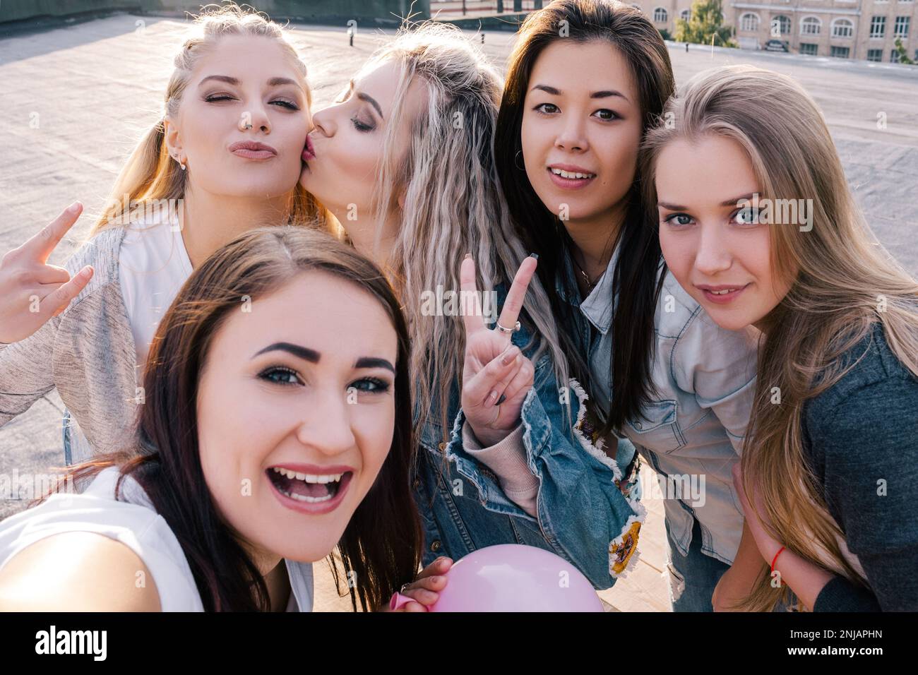 Modern social communication. Female friendship Stock Photo - Alamy