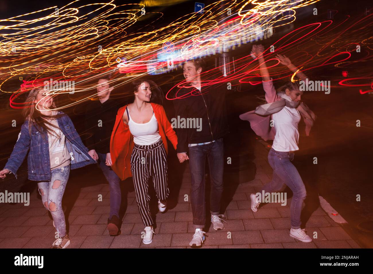 Young people party in city. Free nightlife Stock Photo - Alamy