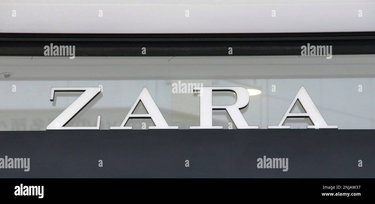 The trademark of ZARA is seen in Shinjuku Ward, Tokyo on April 24, 2022 ...