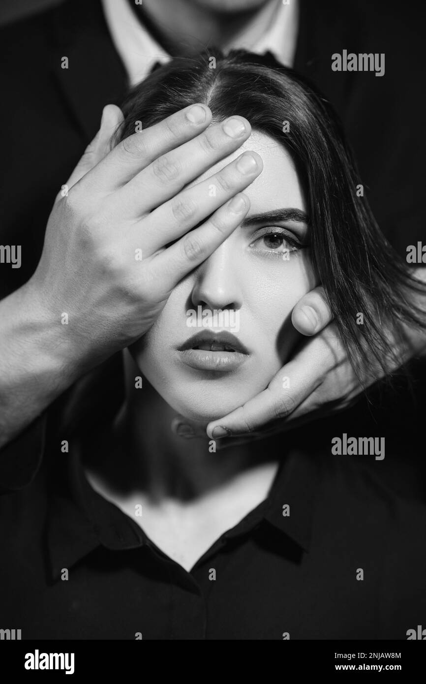 Secret hands ! Black and White Stock Photos & Images - Alamy