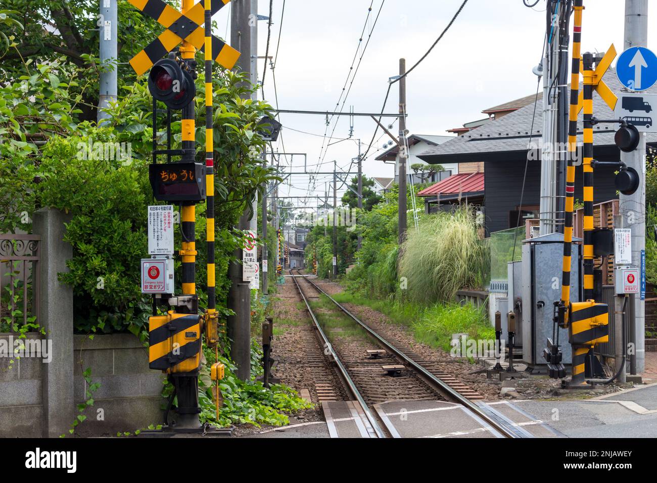 Road crossing and railway tracks in Kamakura, Japan Stock Photo - Alamy