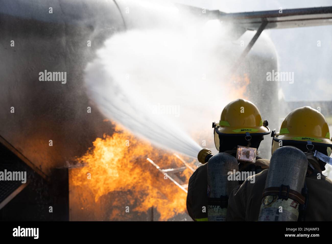 U.S. Marines with Aircraft Rescue and Firefighting (ARFF), Headquarters ...