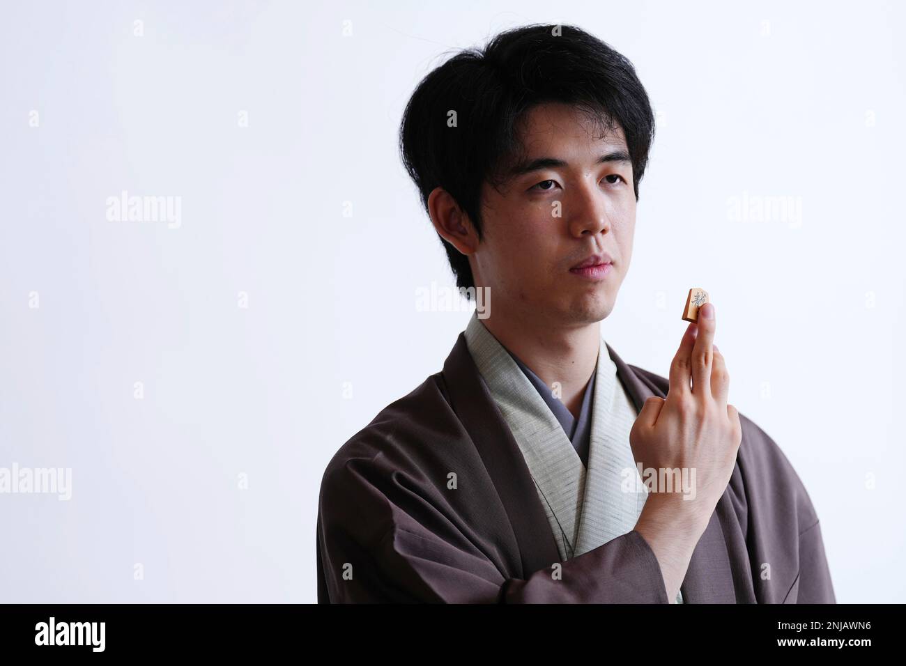 Sōta Fujii, a Japanese professional shogi player ranked 9-dan, poses ...