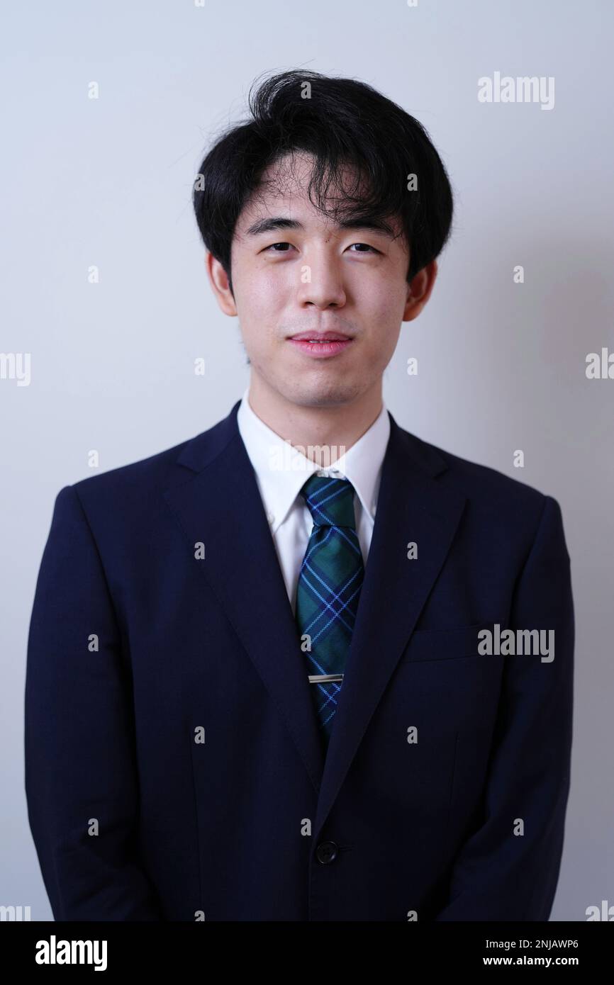 Sōta Fujii, a Japanese professional shogi player ranked 9-dan, poses ...