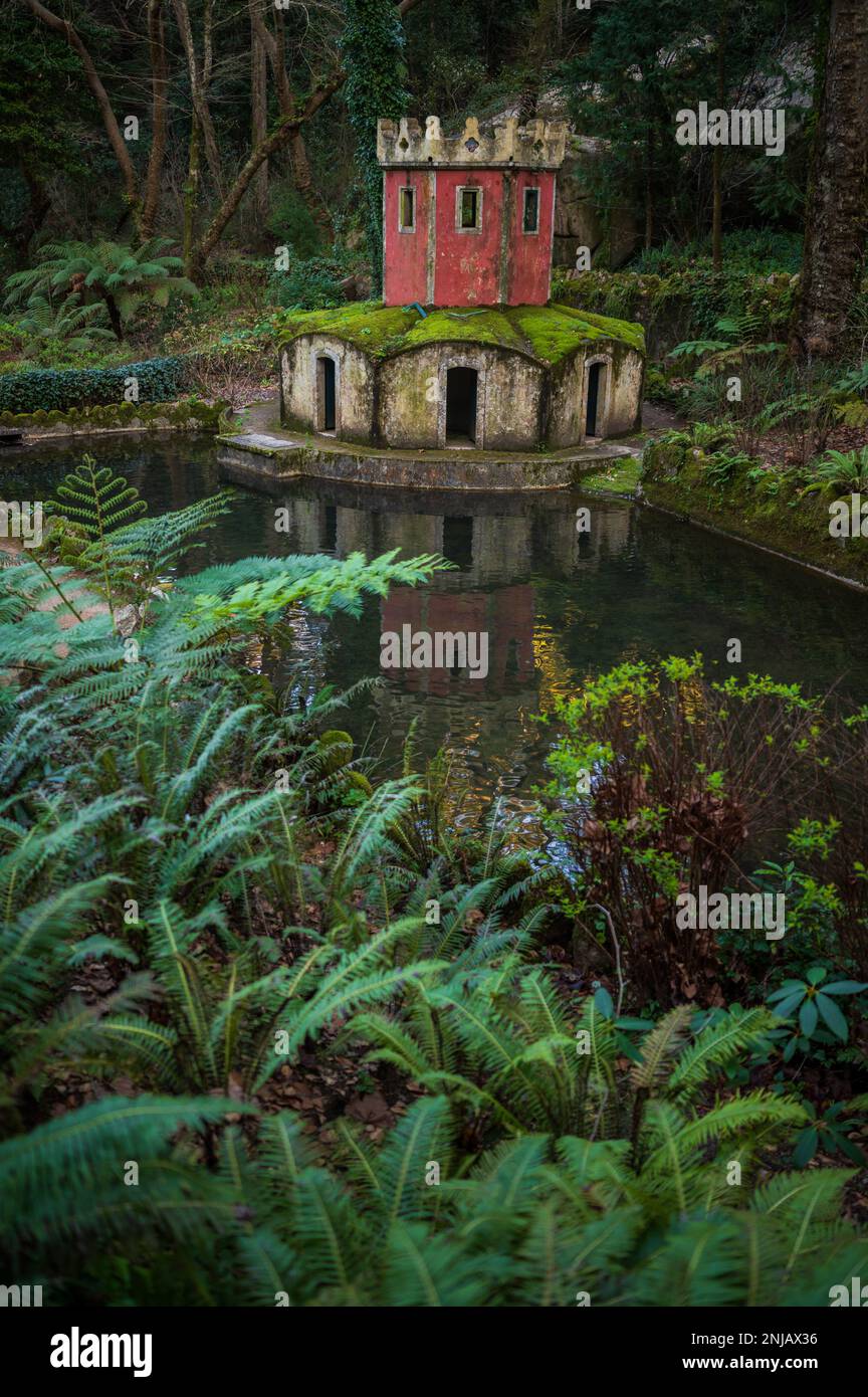 Ancient duck house resembling a tower at Valley of Lakes and Little ...