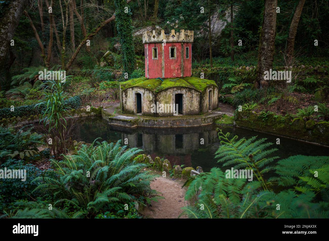 Ancient duck house resembling a tower at Valley of Lakes and Little ...
