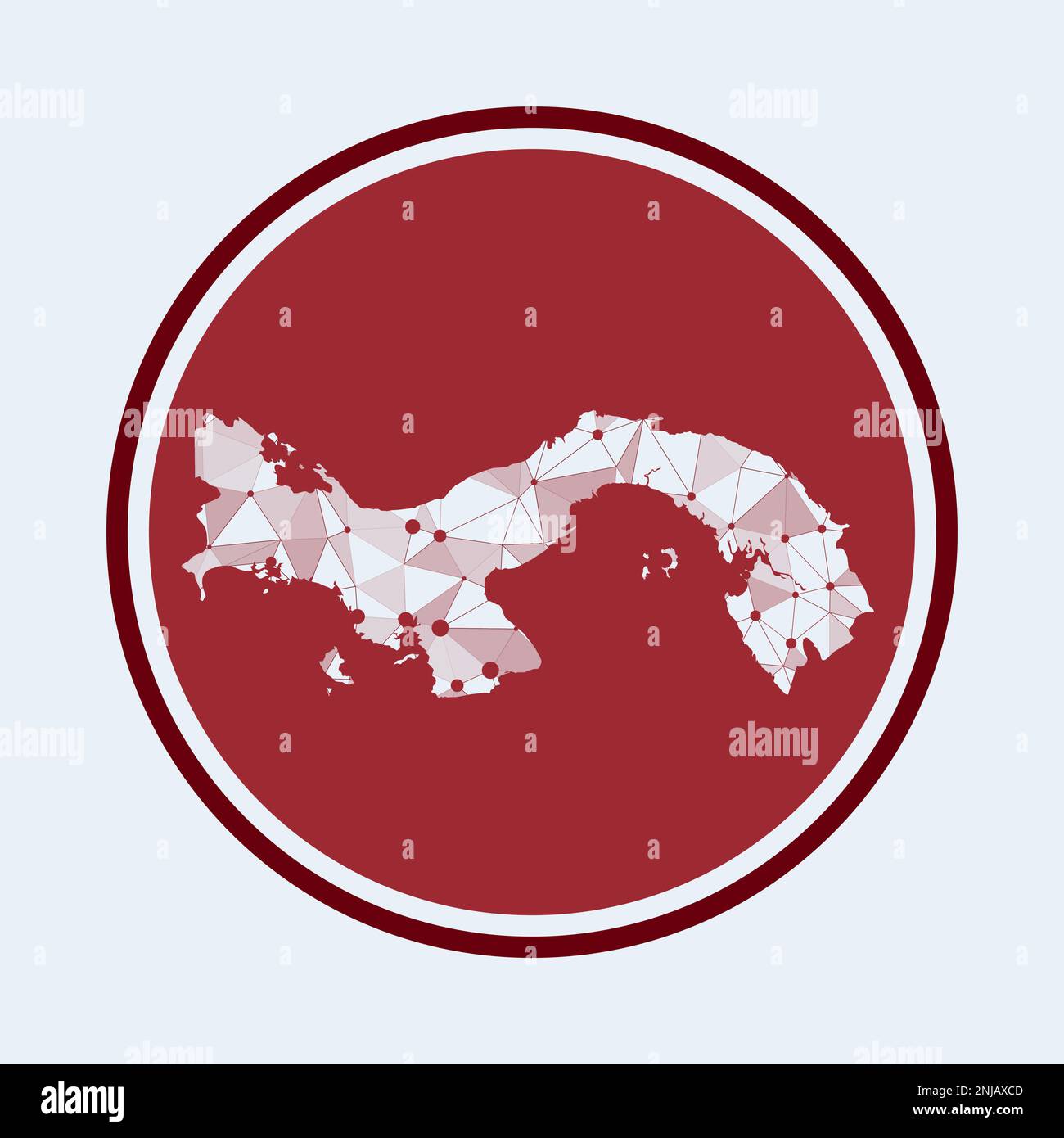 Panama icon. Trendy tech logo of the country. Geometric mesh round ...