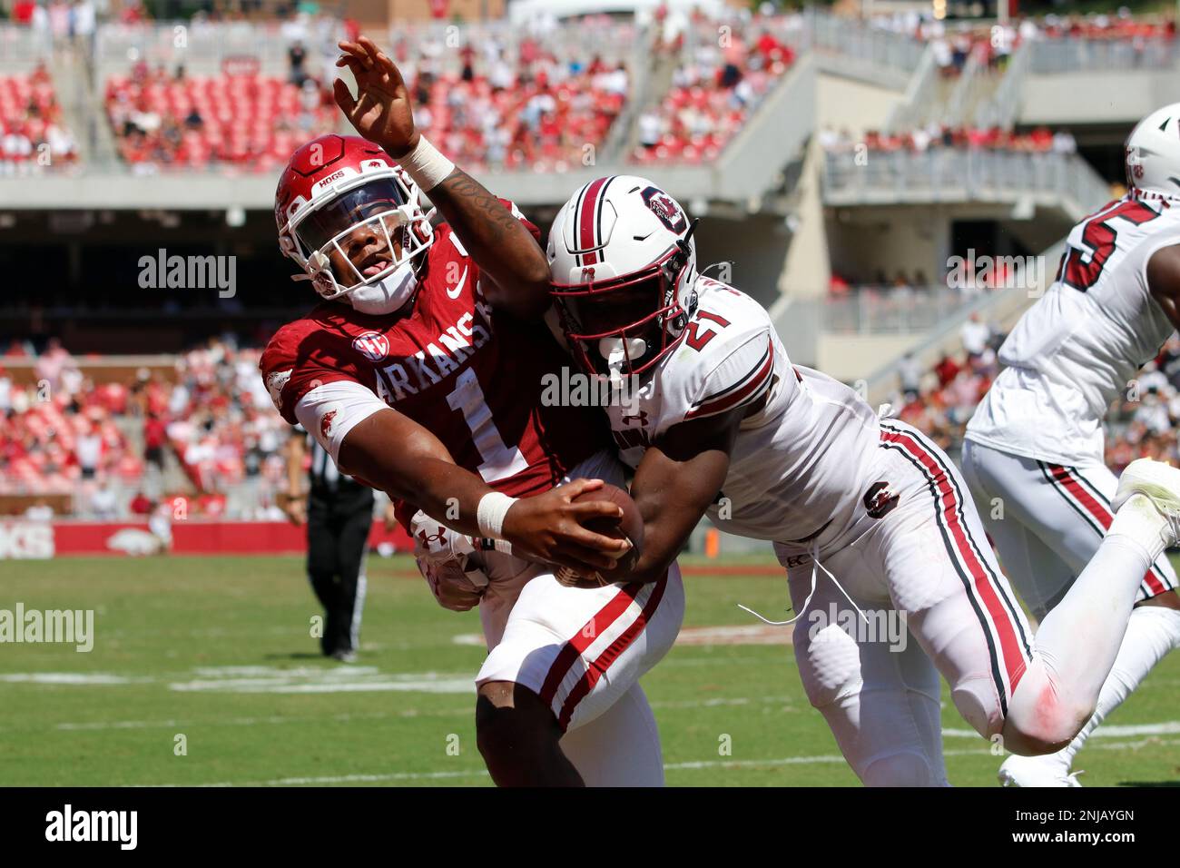 FAYETTEVILLE, AR - SEPTEMBER 10: Arkansas Razorbacks quarterback KJ ...