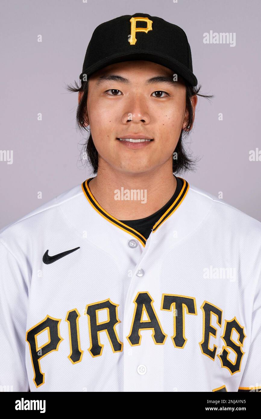 This is a 2023 photo of center fielder Ji Hwan Bae of the Pirates ...