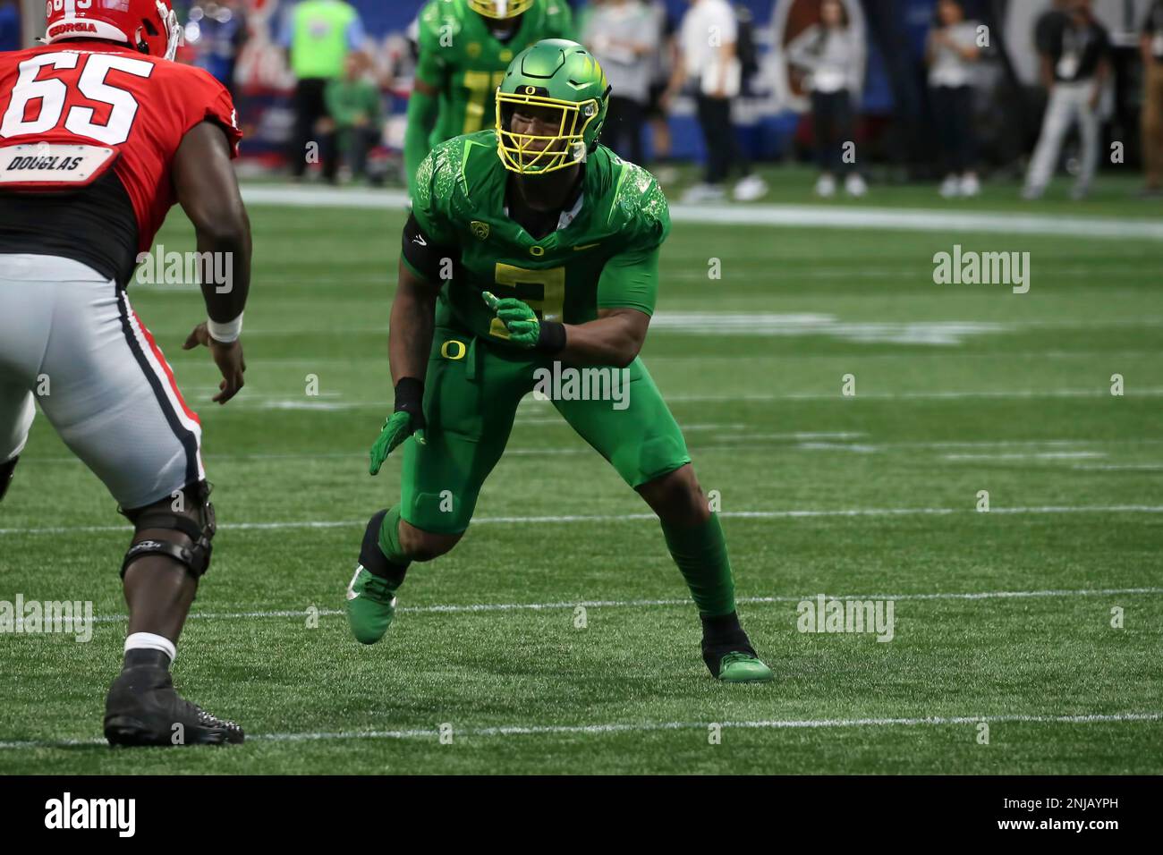 ATLANTA, GA - SEPTEMBER 03: Oregon Ducks defensive end Brandon Dorlus ...