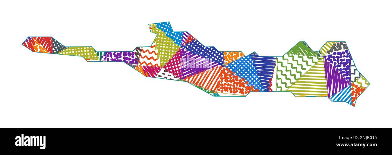 Kid style map of Paradise Island. Hand drawn polygons in the shape of ...