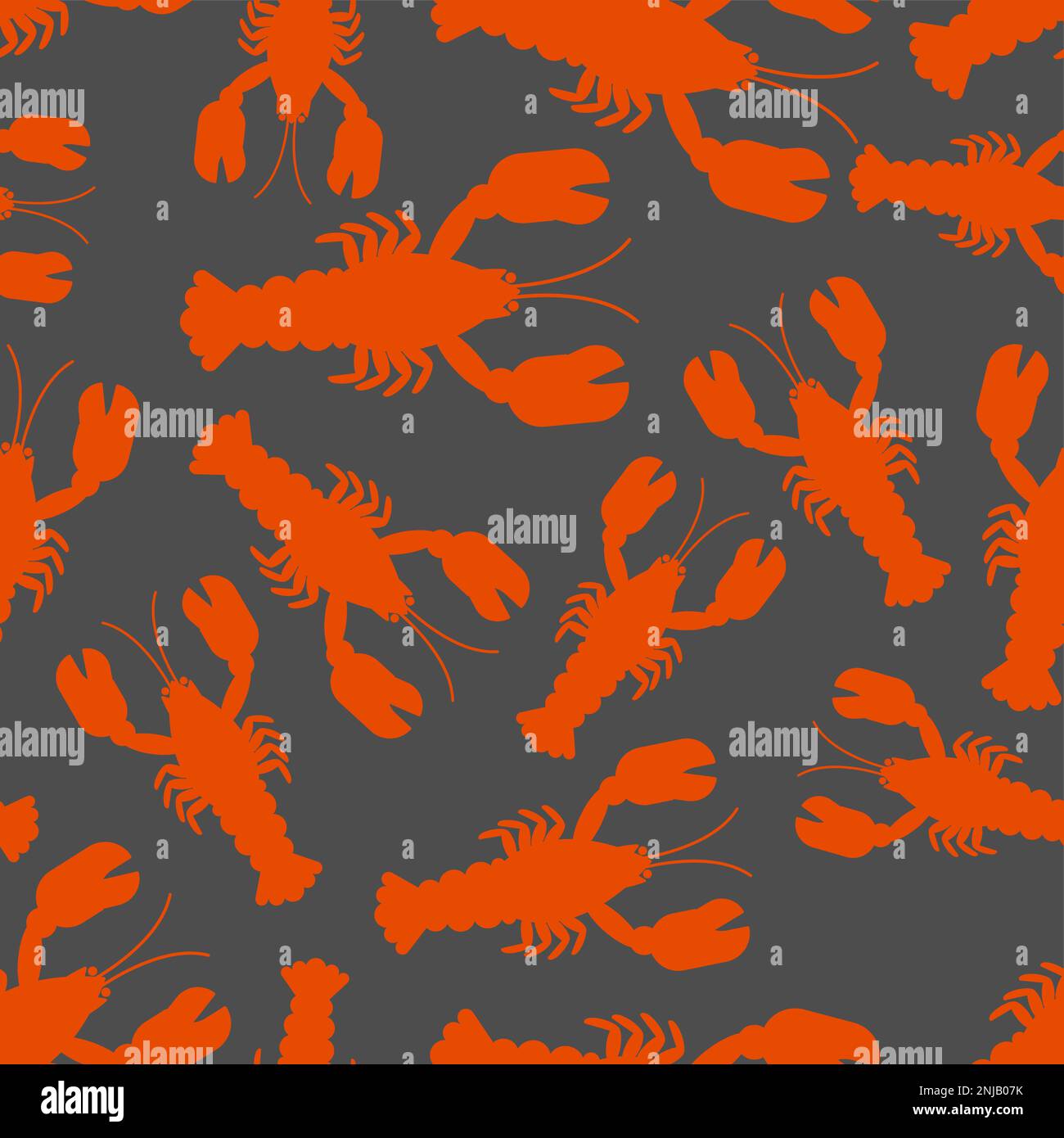 Crayfish pattern seamless. Sea animal with claws background. Baby ...