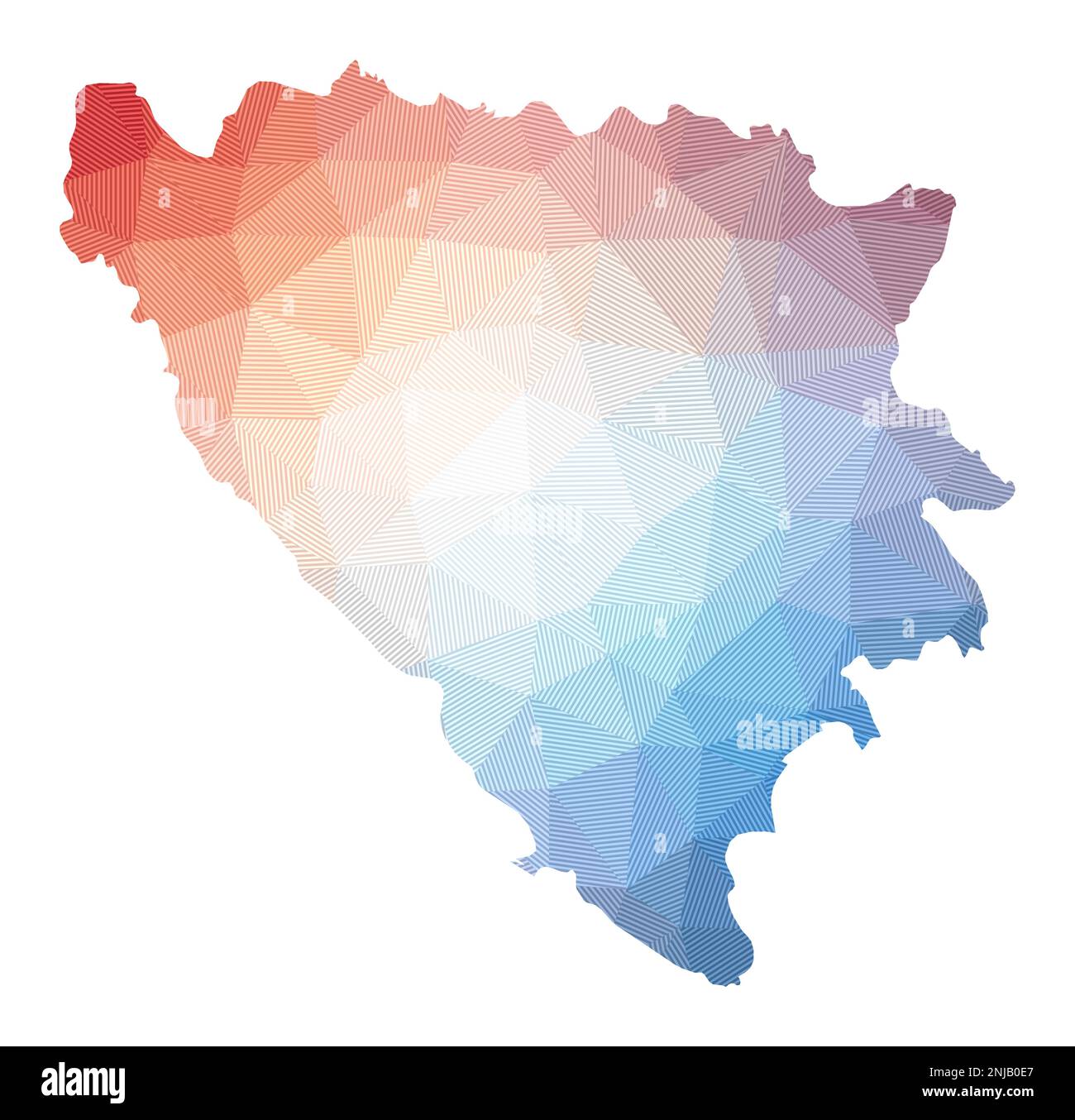 Map of Bosnia. Low poly illustration of the country. Geometric design ...