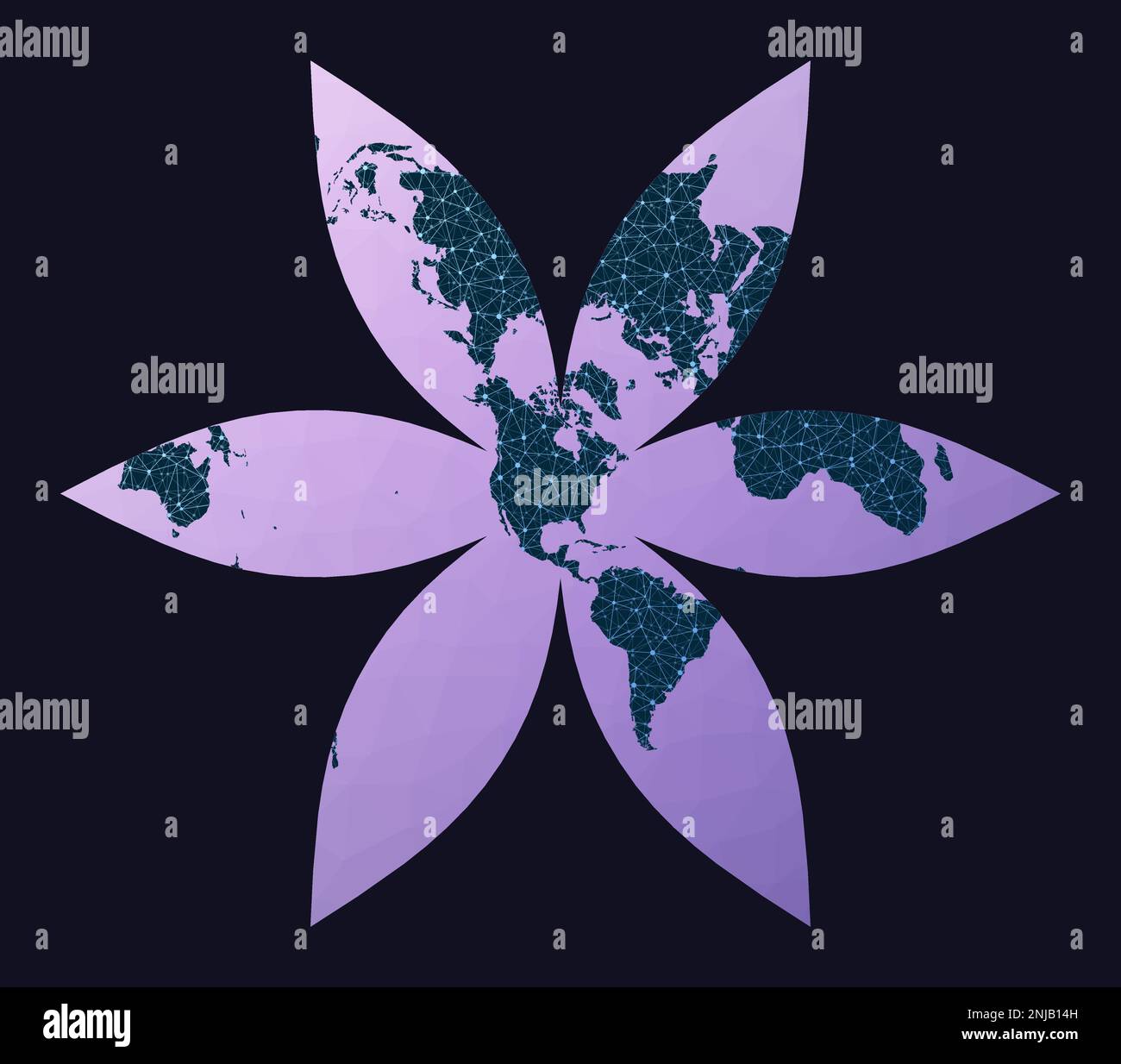 Global network concept. The U.S.-centric Gingery world projection ...