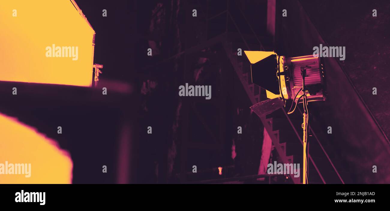 Film light for video production camera in studio set. Use as studio ...