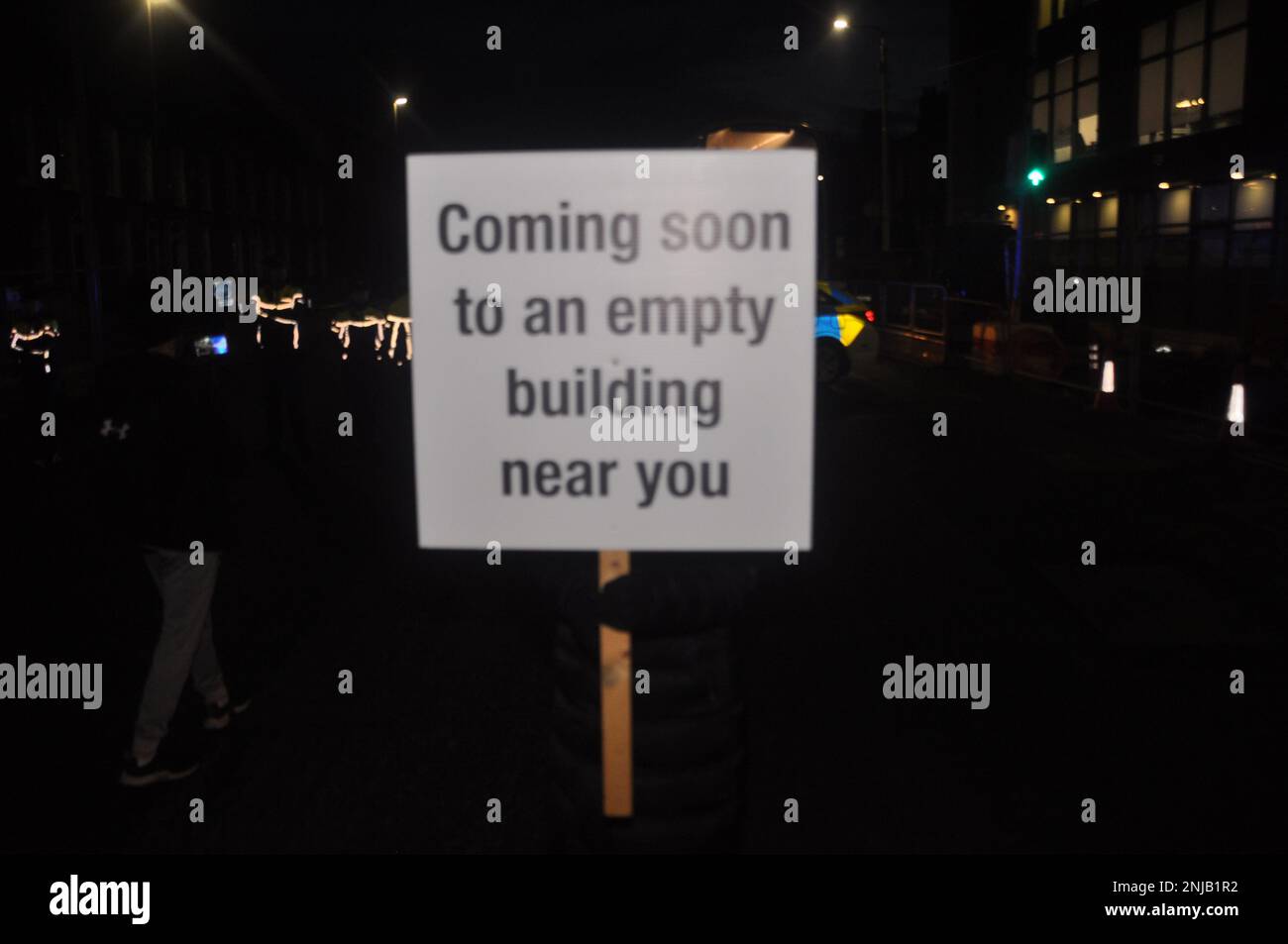 Dublin Ireland feb 22 2023....anti migrant..asylum seeker protest at 5 ...