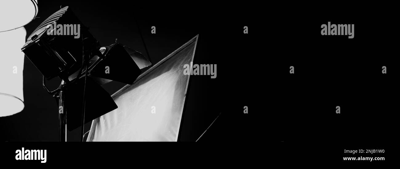 Film light for video production camera in studio set. Use as studio ...