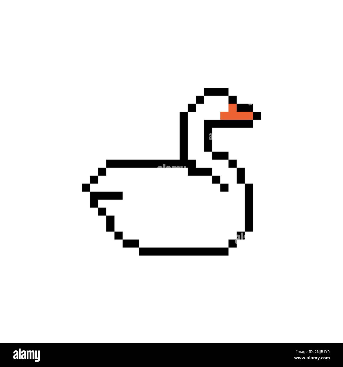 White swan pixel art. 8 bit pixelated Vector illustration Stock Vector ...