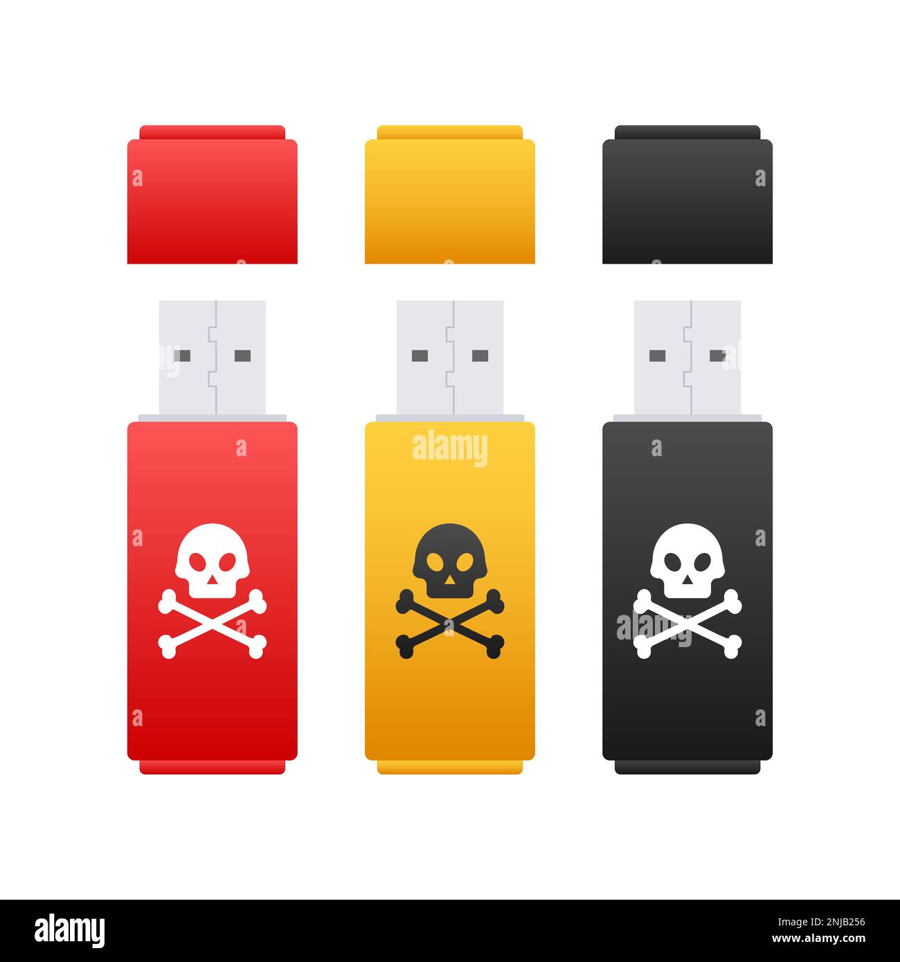 Computer virus on usb flash card. Virus protection. Vector stock ...
