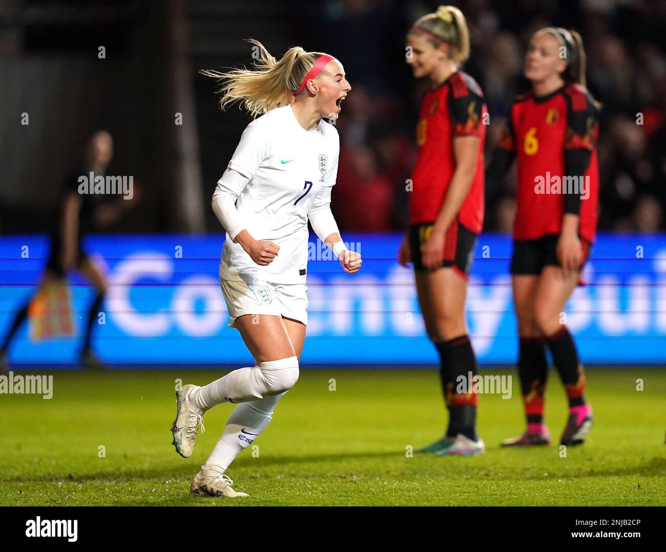 England's Chloe Kelly celebrates scoring their side's first goal of the ...