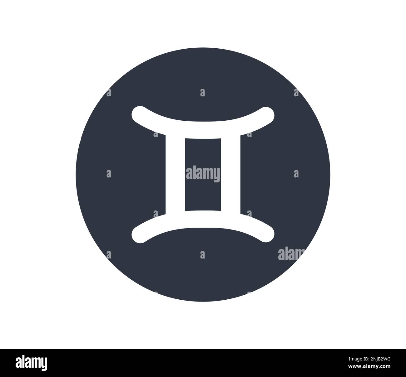 Isolated Gemini astrological sign in a black circle Stock Vector Image ...