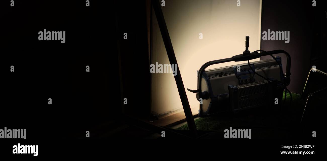 Film light for video production camera in studio set. Use as studio ...