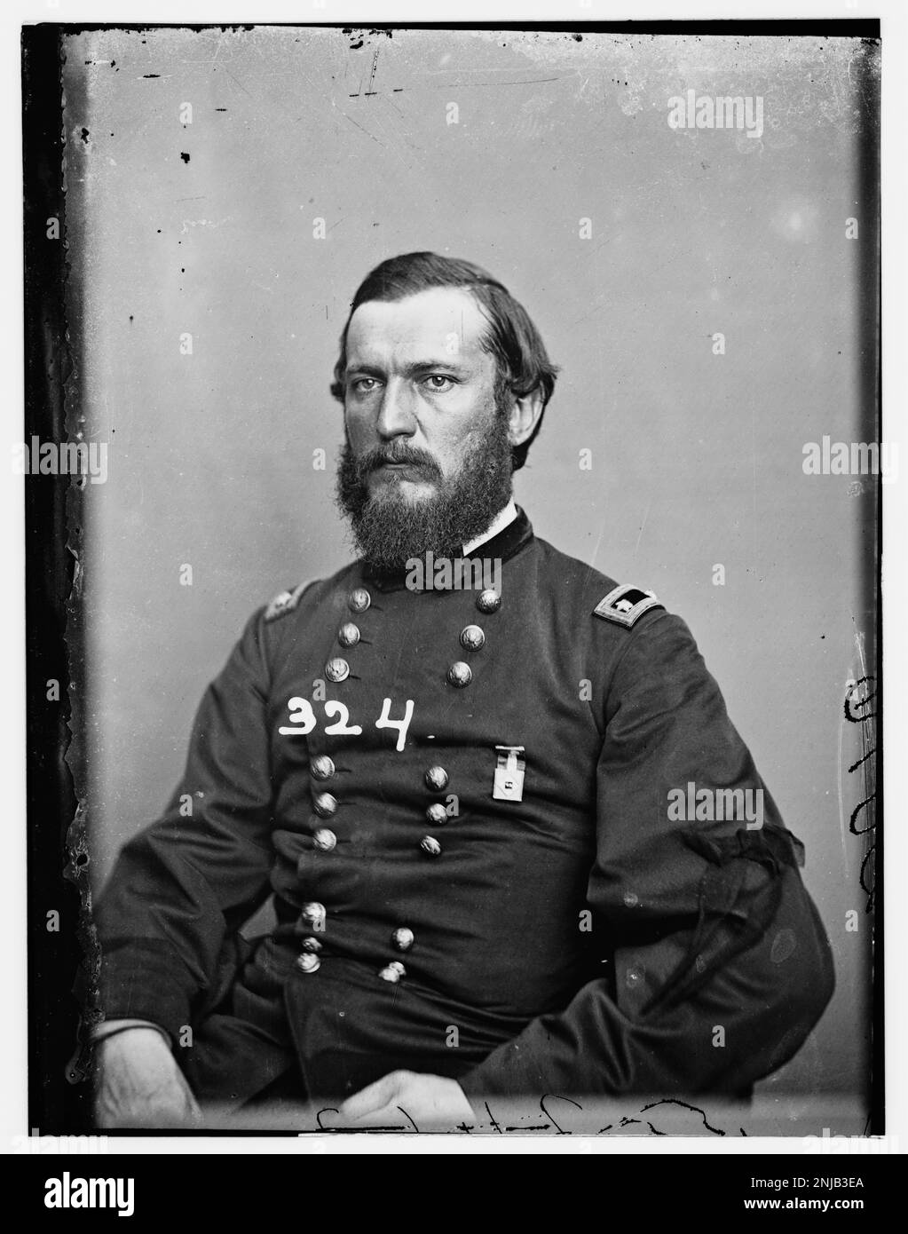 Portrait of General Weitzel, a U.S. Army officer, featured in the Library of Congress Brady ...