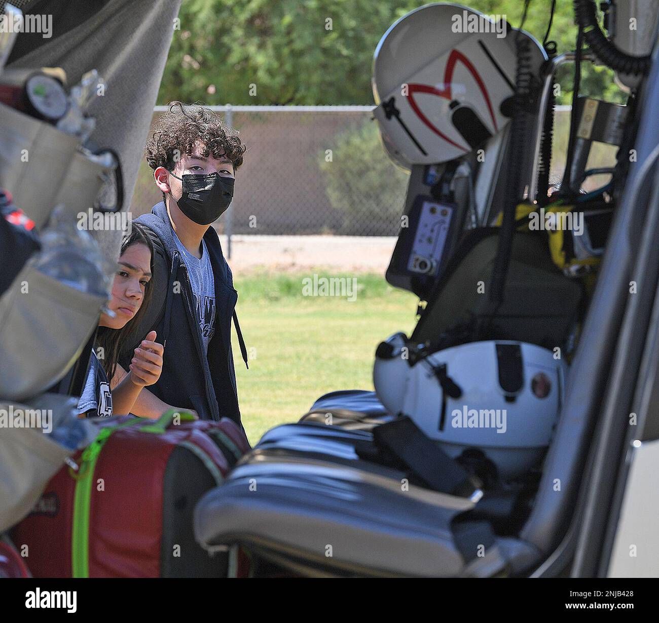 Crane Middle School students Genesis Tejada (left) and Isaac Velasco ...
