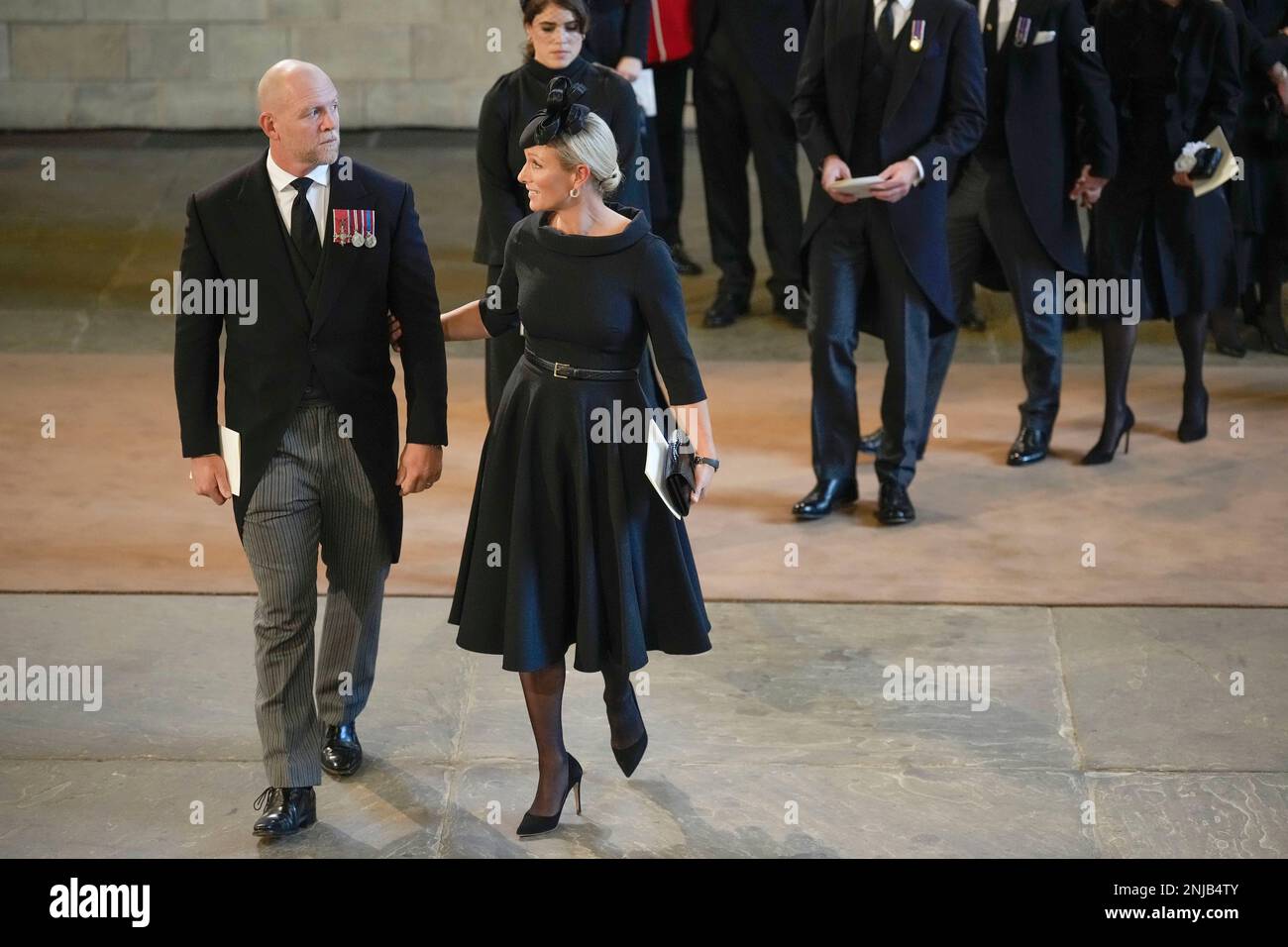 Zara Tindall and her husband Mike Tindall pay their respects to Queen ...