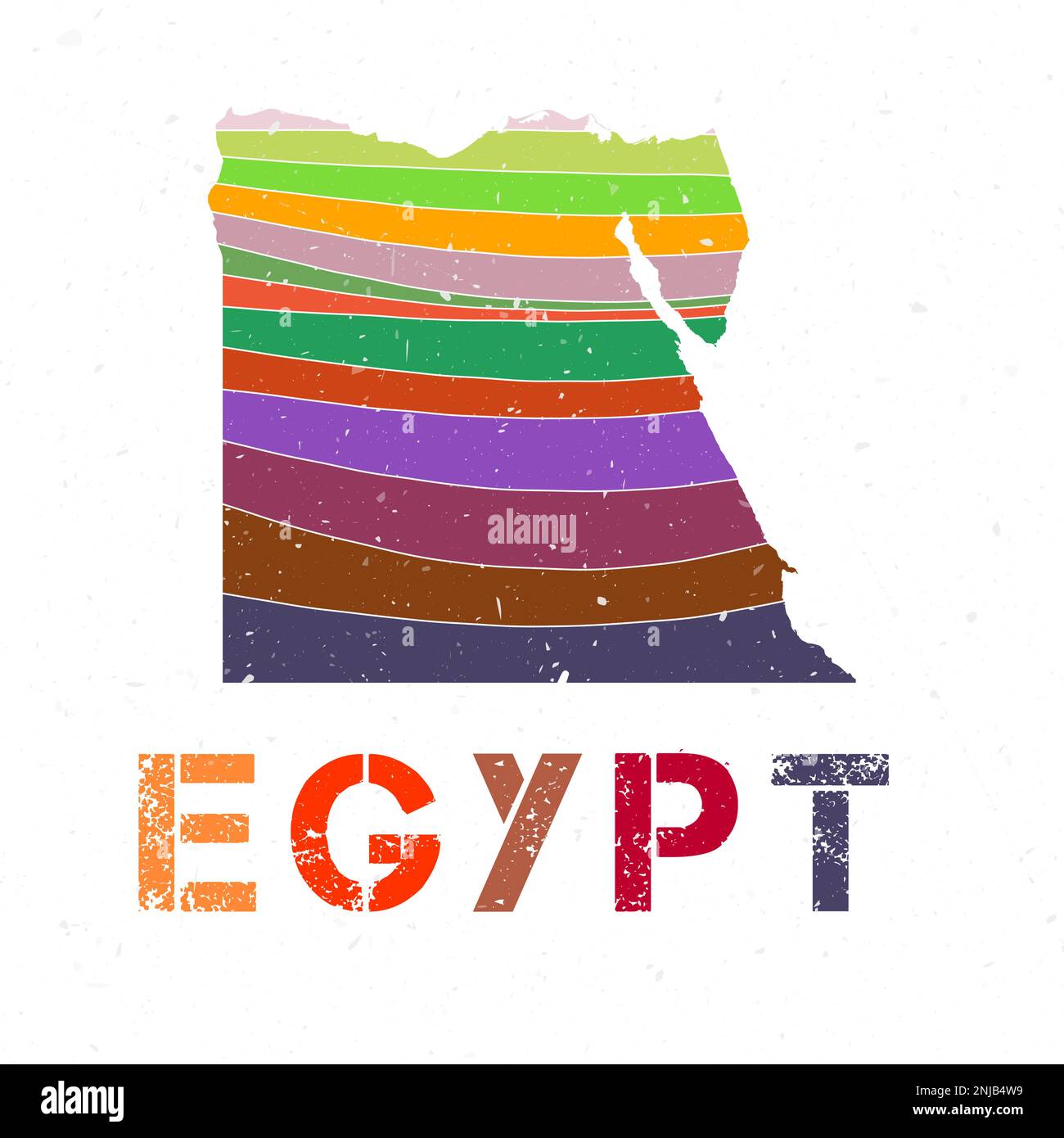Egypt map design. Shape of the country with beautiful geometric waves ...