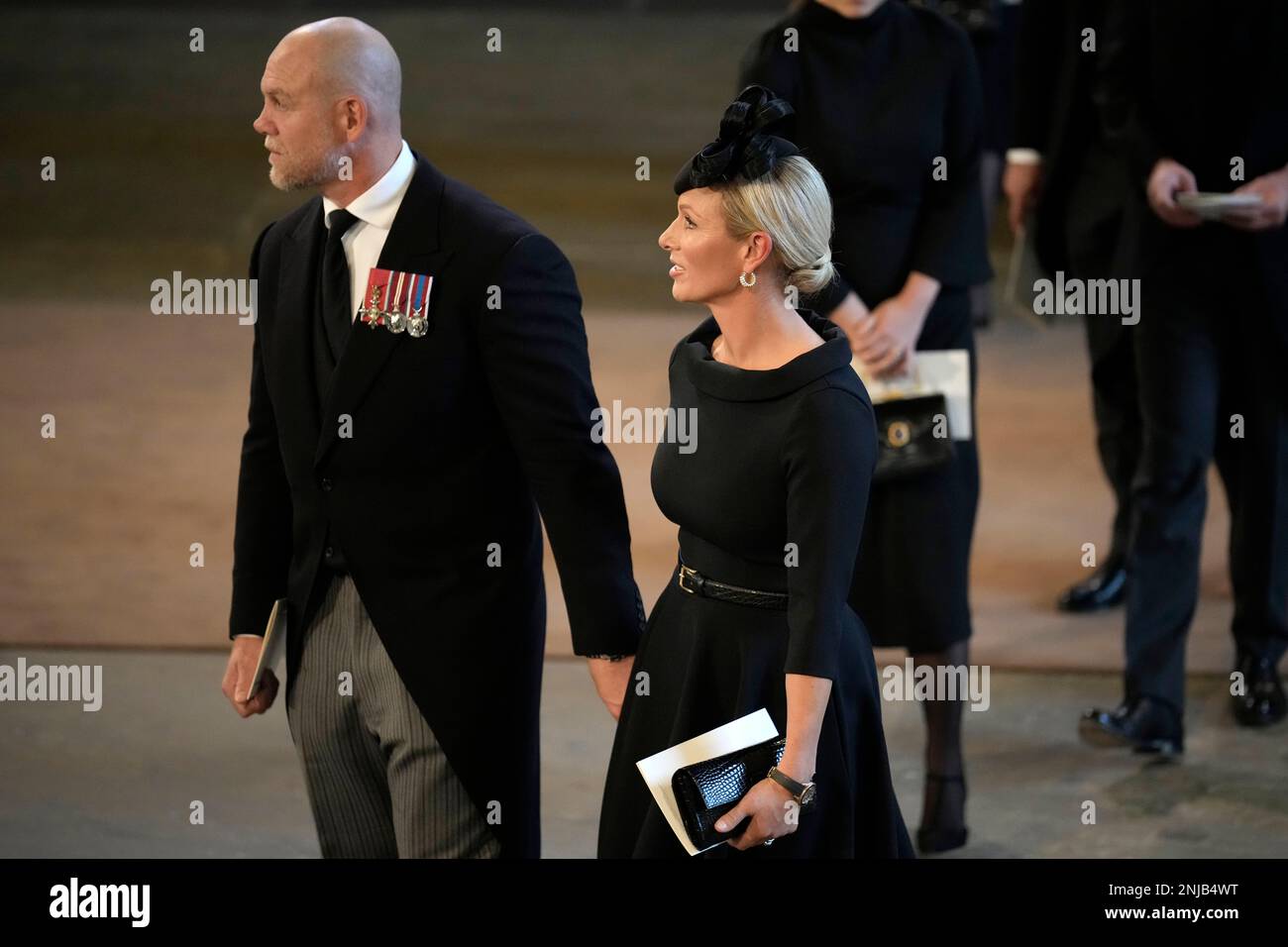 Zara Tindall and her husband Mike Tindall pay their respects to Queen ...