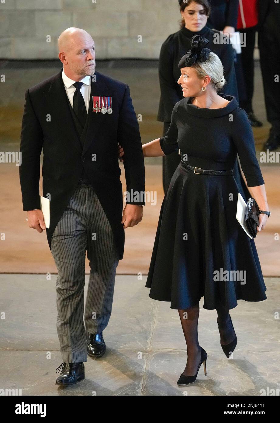 Zara Tindall and her husband Mike Tindall pay their respects to Queen ...
