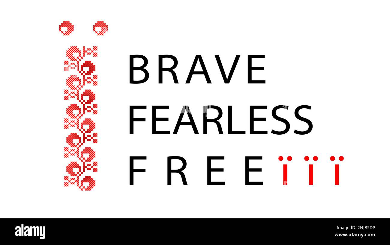 Symbol of Ukrainian resistance to the occupiers. Letter yi. Folk ...