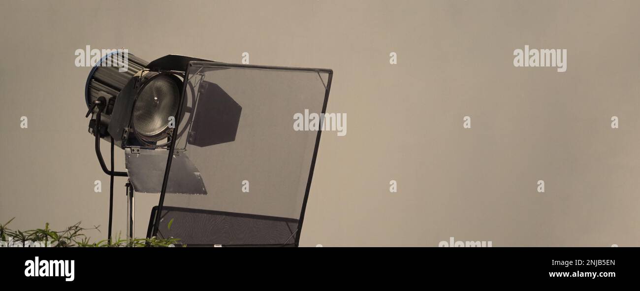 Film light for video production camera in studio set. Use as studio ...