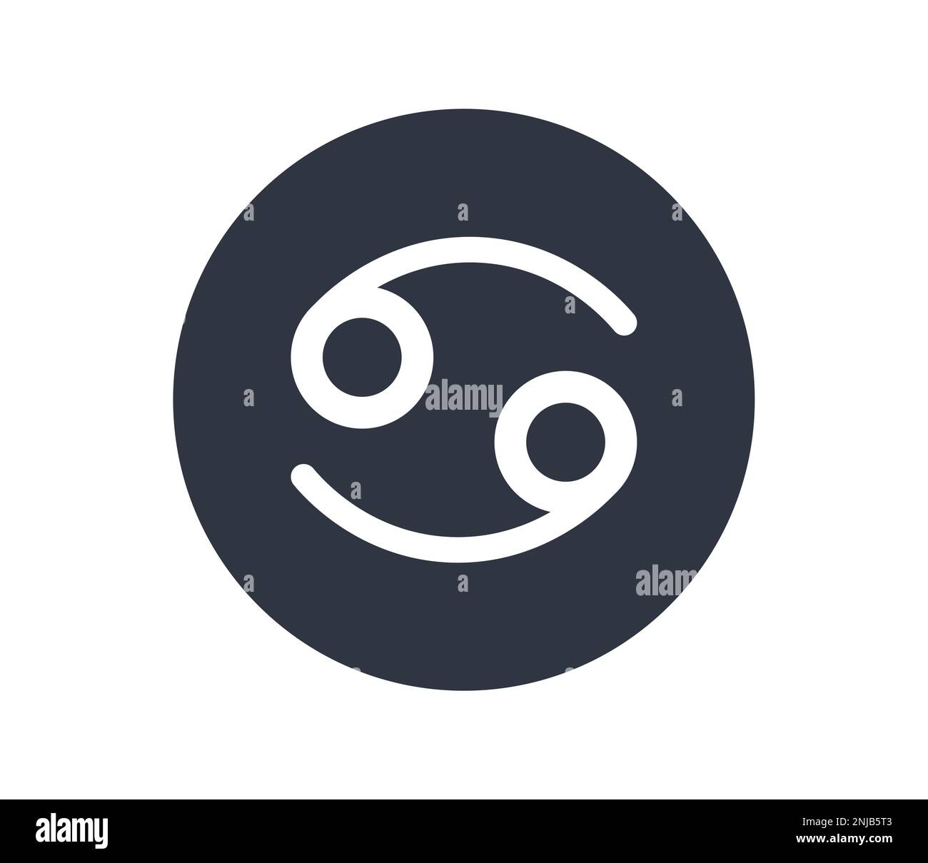 Cancer zodiac sign with crab symbol in a circle hi-res stock ...